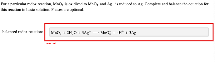 Solved For a particular redox reaction, MnO2 is oxidized to | Chegg.com