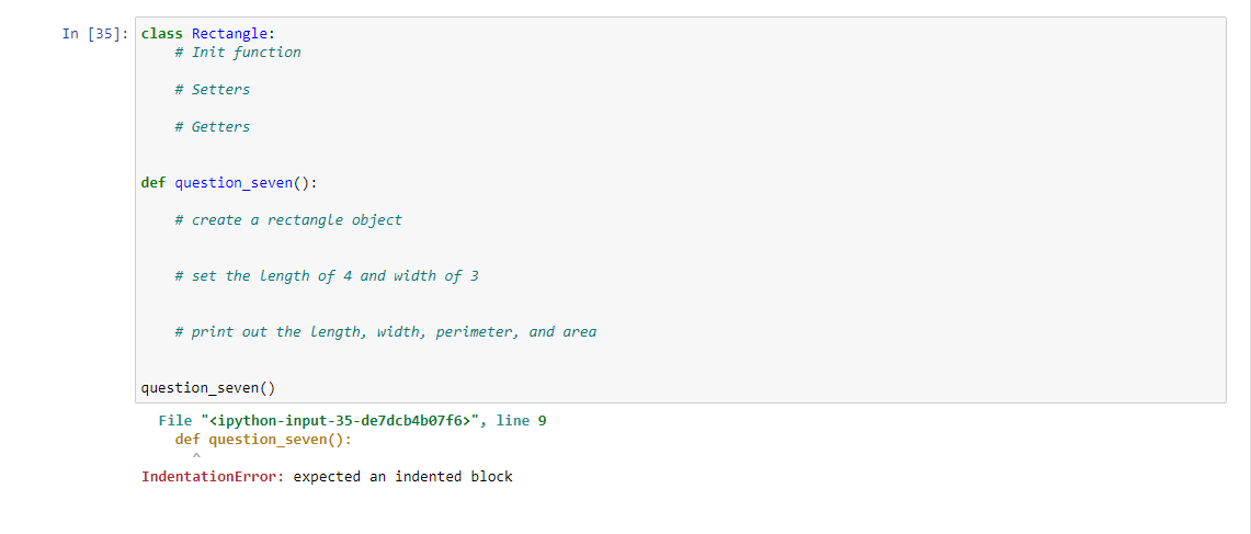 Solved NEED ASAP IN PYTHON!!!! Question 7 Create a class | Chegg.com