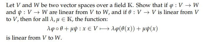 Solved W V Let V and W be two vector spaces over a field K. | Chegg.com
