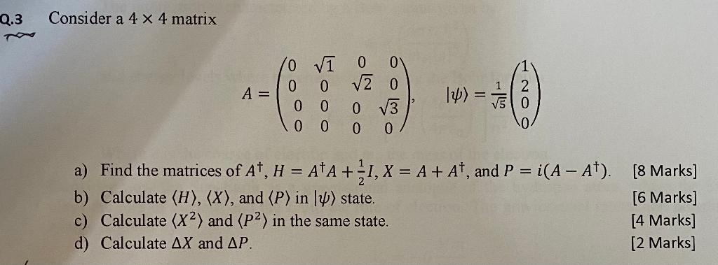 Solved Consider a 4×4 matrix | Chegg.com