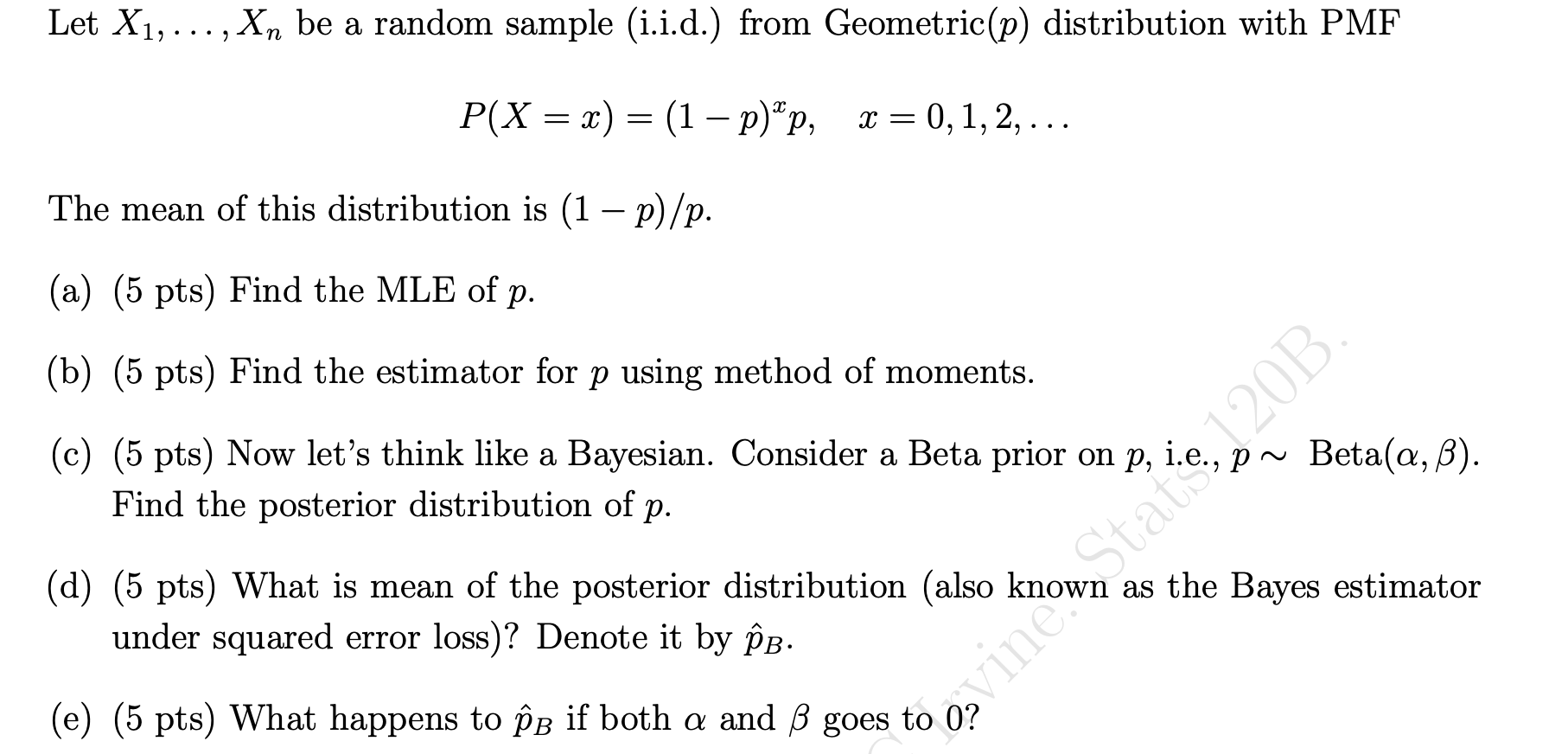 Solved P(X=x)=(1−p)xp,x=0,1,2,… The mean of this | Chegg.com
