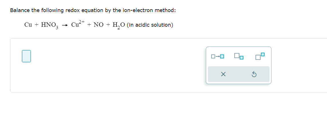 Solved Balance the following redox equation by the | Chegg.com