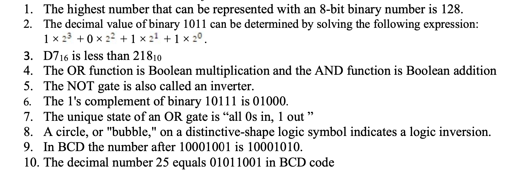 Solved 1. The highest number that can be represented with an | Chegg.com