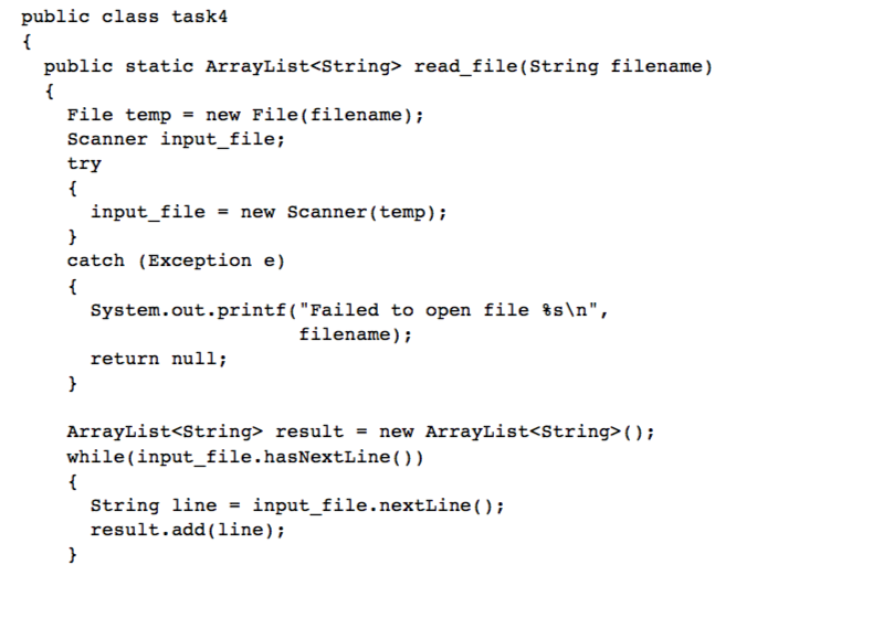 Solved Task 4 (15 pts.) The program task4.java given below | Chegg.com