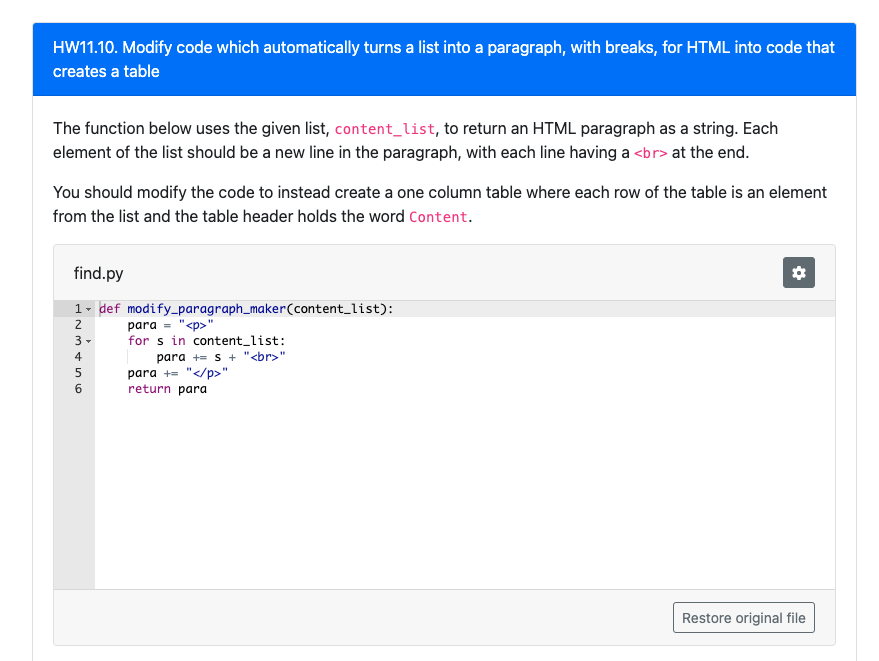 Solved HW11.10. Modify code which automatically turns a list | Chegg.com Solved HW11.10. Modify code which automatically turns a list | Chegg.com