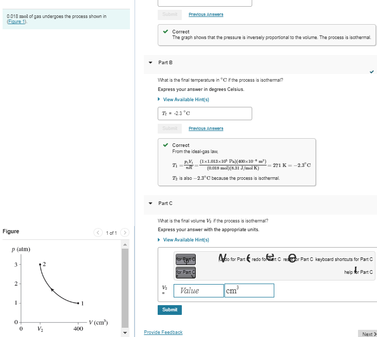 Solved 0.018mol of gas undergoes the process shown in(Figure | Chegg.com