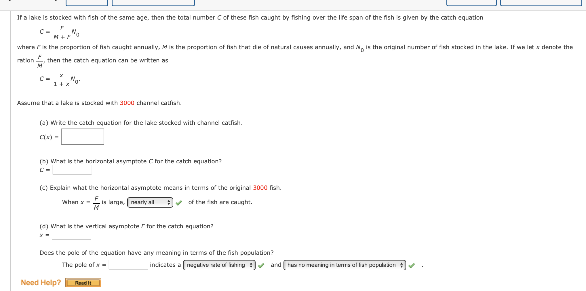 Solved If a lake is stocked with fish of the same age, then | Chegg.com