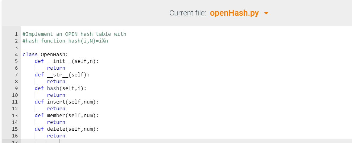 8.1 Open Hash Table Implement an Open Hash Table. | Chegg.com 8.1 Open Hash Table Implement an Open Hash Table. | Chegg.com