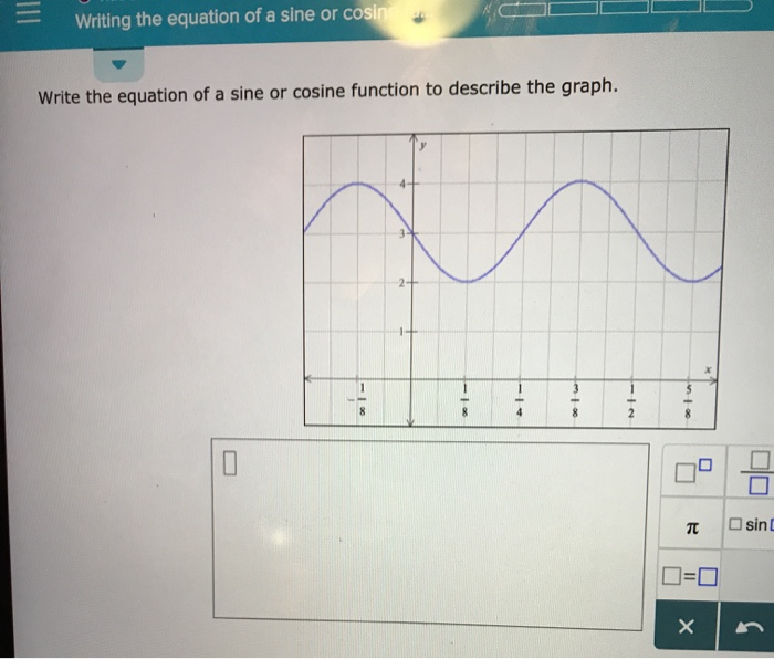 Solved Writing the equation of a sine or cosin Write the | Chegg.com