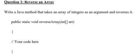 Solved Write a Java method that takes an array of integers | Chegg.com