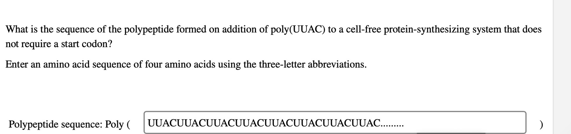 Write the sequence of the mRNA molecule synthesized | Chegg.com