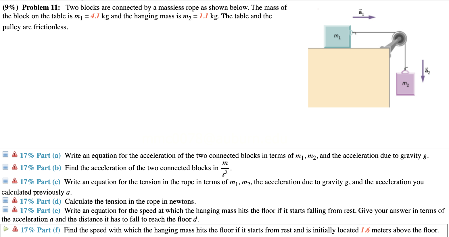 Solved (9%) Problem 11: Two blocks are connected by a | Chegg.com Solved (9%) Problem 11: Two blocks are connected by a | Chegg.com