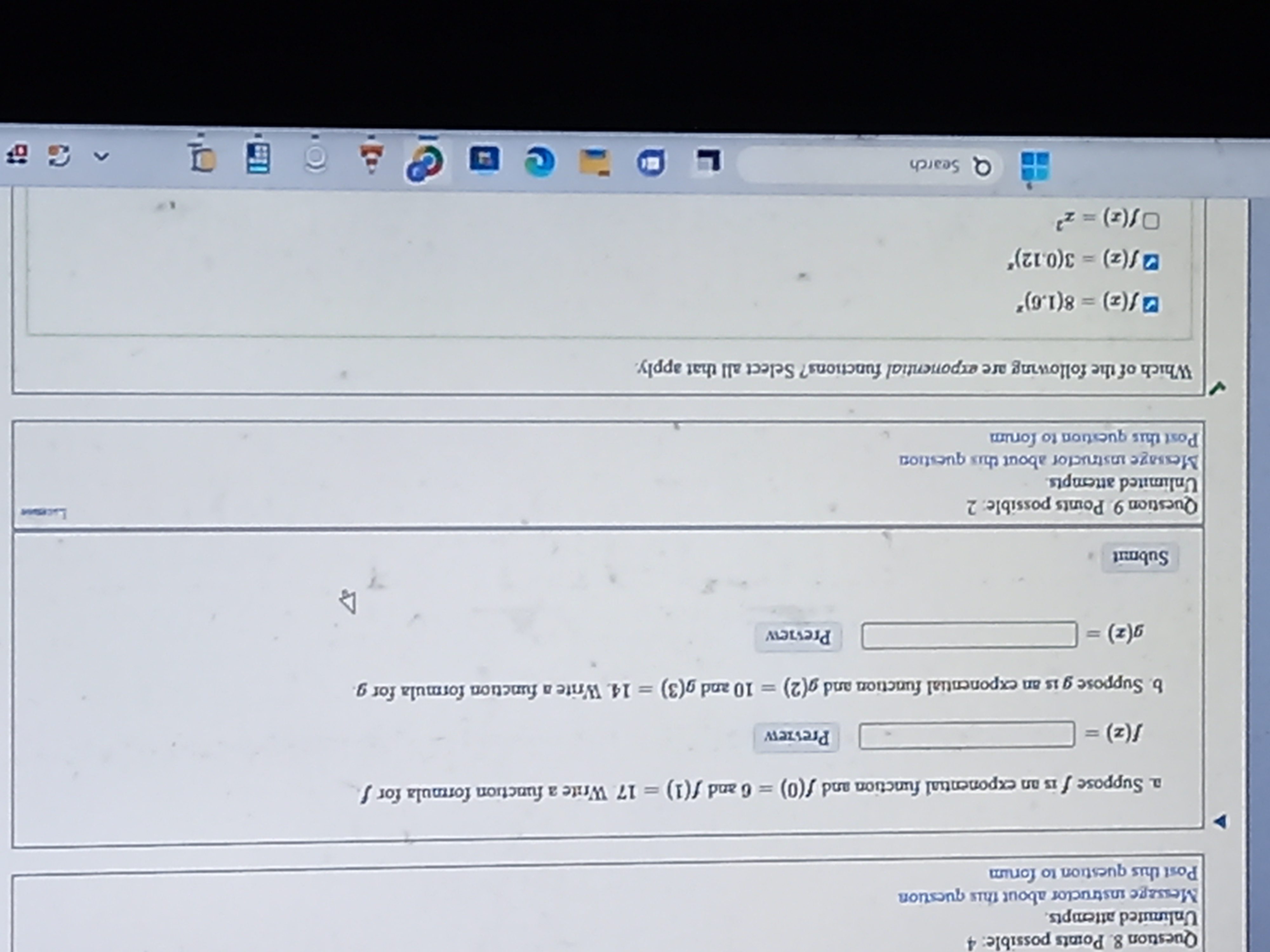 Solved Question 8. Points possible: 4 Unlimited attempts. | Chegg.com