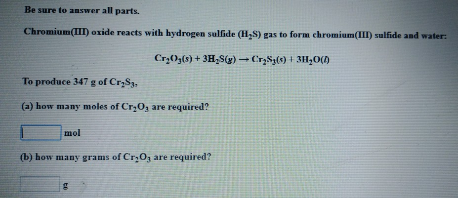 Solved Be sure to answer all parts. Write a balanced | Chegg.com