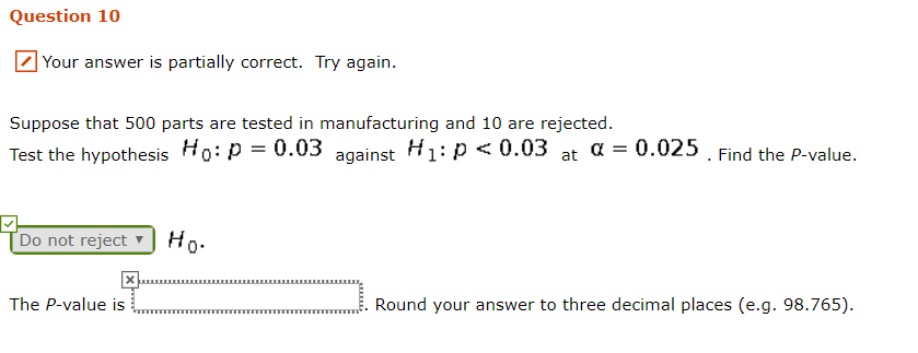 Solved Question 10 Your Answer Is Partially Correct Try