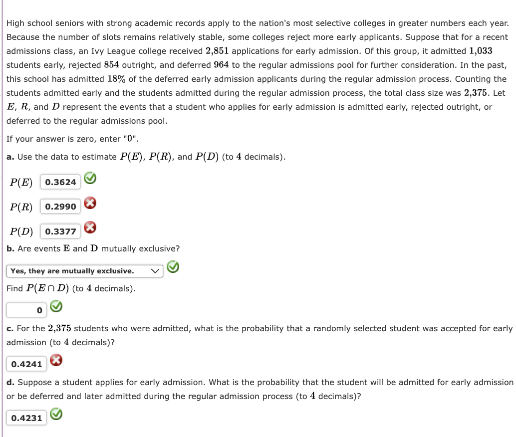 Solved High school seniors with strong academic records | Chegg.com
