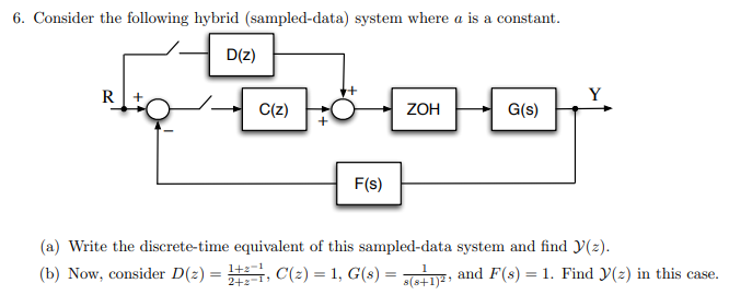 (a) ﻿Write the discrete-time equivalent of this | Chegg.com