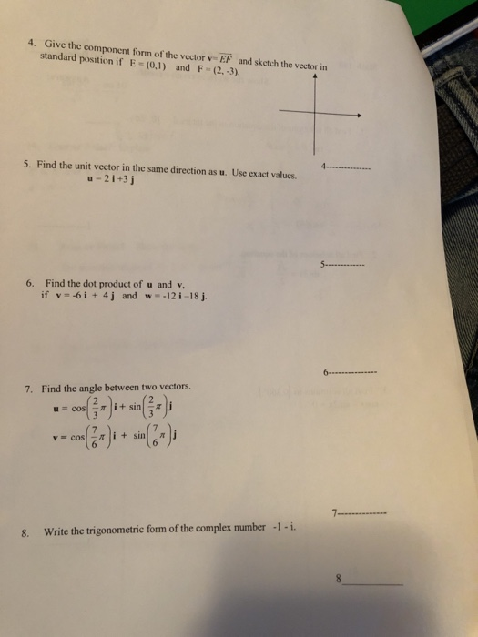Trigonometric Form Vectors