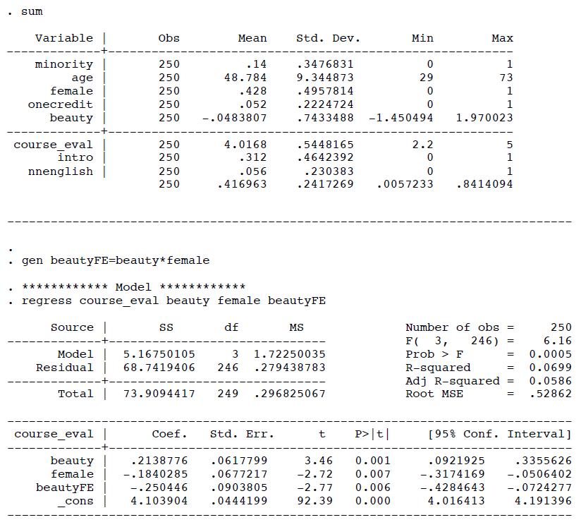 Based On The Following Stata Output Calculate And