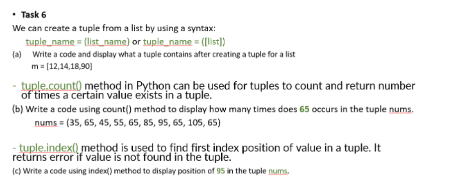 Solved • Task 1. Create a tuple 'z' from a string 'Maxima’ | Chegg.com