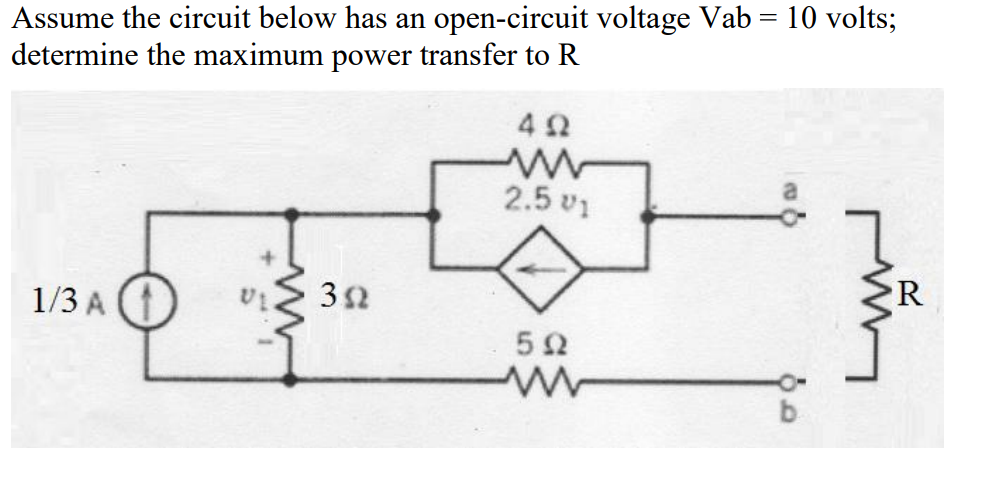 Solved Assume the circuit below has an open-circuit voltage | Chegg.com