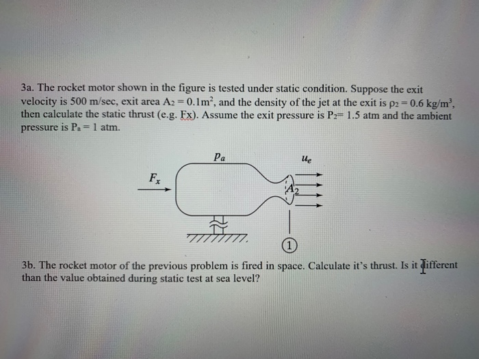 Solved 3a. The rocket motor shown in the figure is tested | Chegg.com