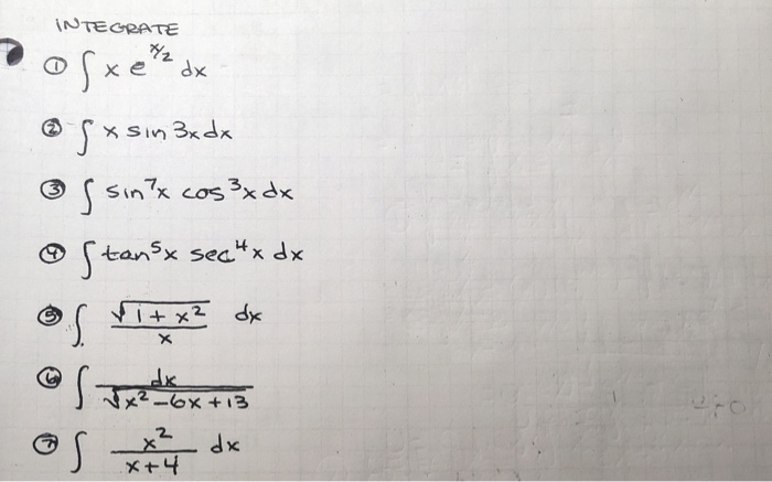 Solved Integrate using u-sub, by parts, trig, trigonometric | Chegg.com