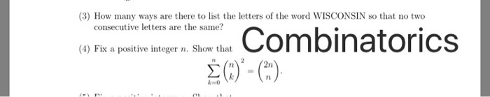 Solved (3) How many ways are there to list the letters of | Chegg.com