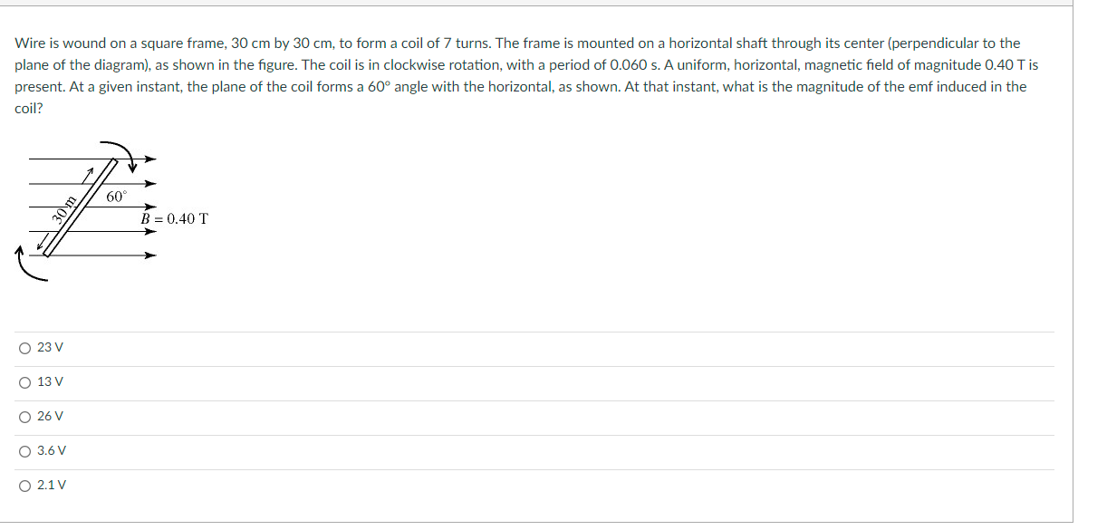 Solved Wire is wound on a square frame, 30 cm by 30 cm, to | Chegg.com