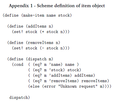 Appendix 1 shows a Scheme definition for a simple | Chegg.com
