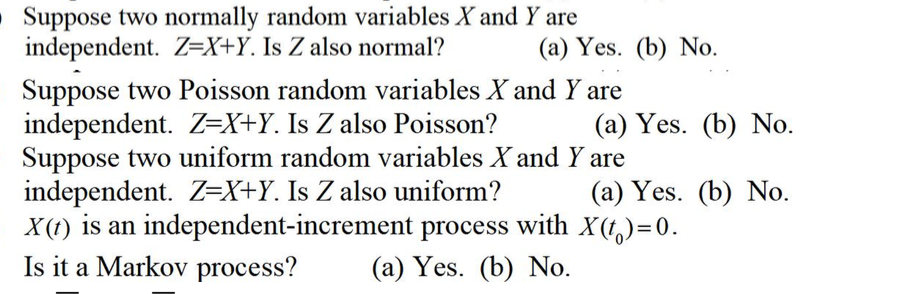 Solved - Suppose two normally random variables X and Y are | Chegg.com