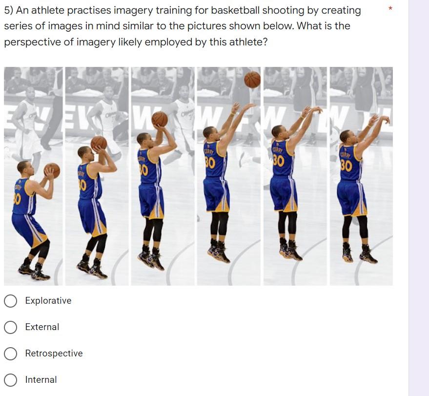 Solved 5) An athlete practises imagery training for | Chegg.com