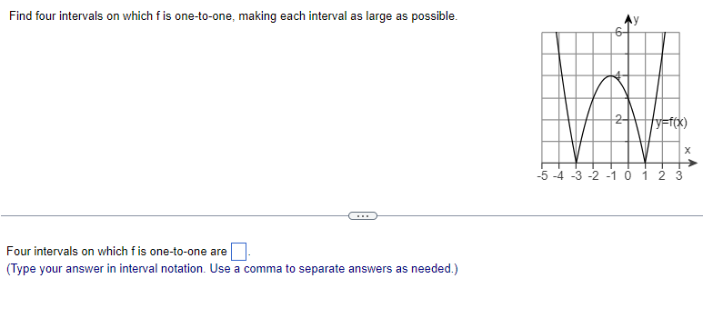 Solved Find four intervals on which f is one-to-one, making | Chegg.com Solved Find four intervals on which f is one-to-one, making | Chegg.com