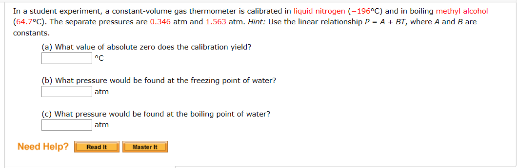 Solved In a student experiment, a constant-volume gas | Chegg.com