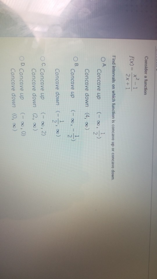 Solved Consider a function f(x) = 2x + 1 Find intervals on | Chegg.com