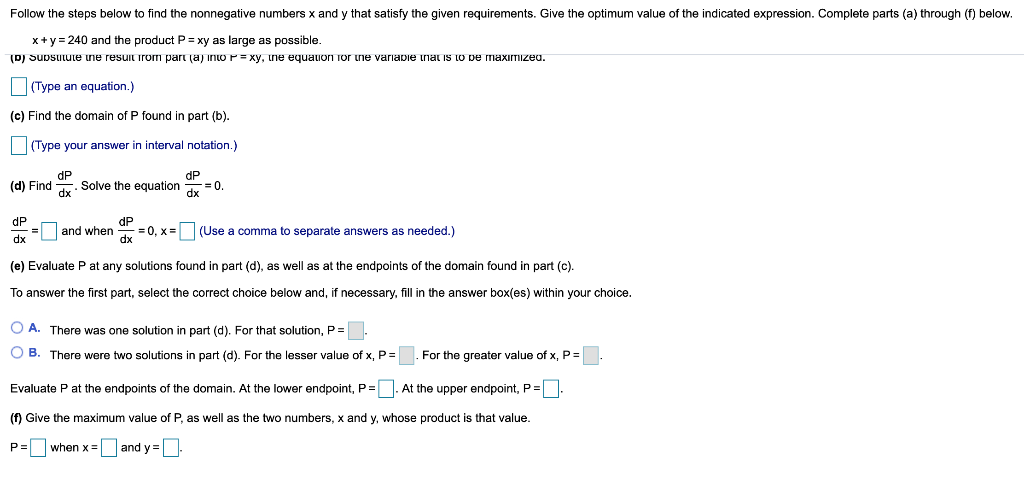 Solved Follow the steps below to find the nonnegative | Chegg.com