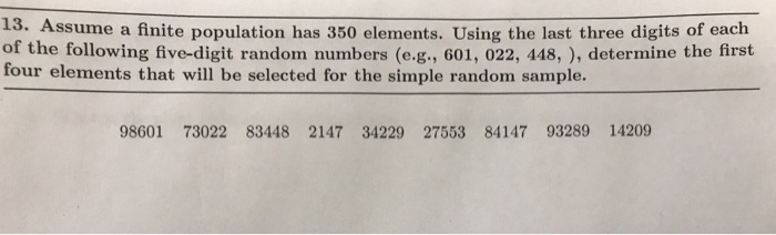 Solved 13 Iš. Assume a finite population has 350 elements. | Chegg.com