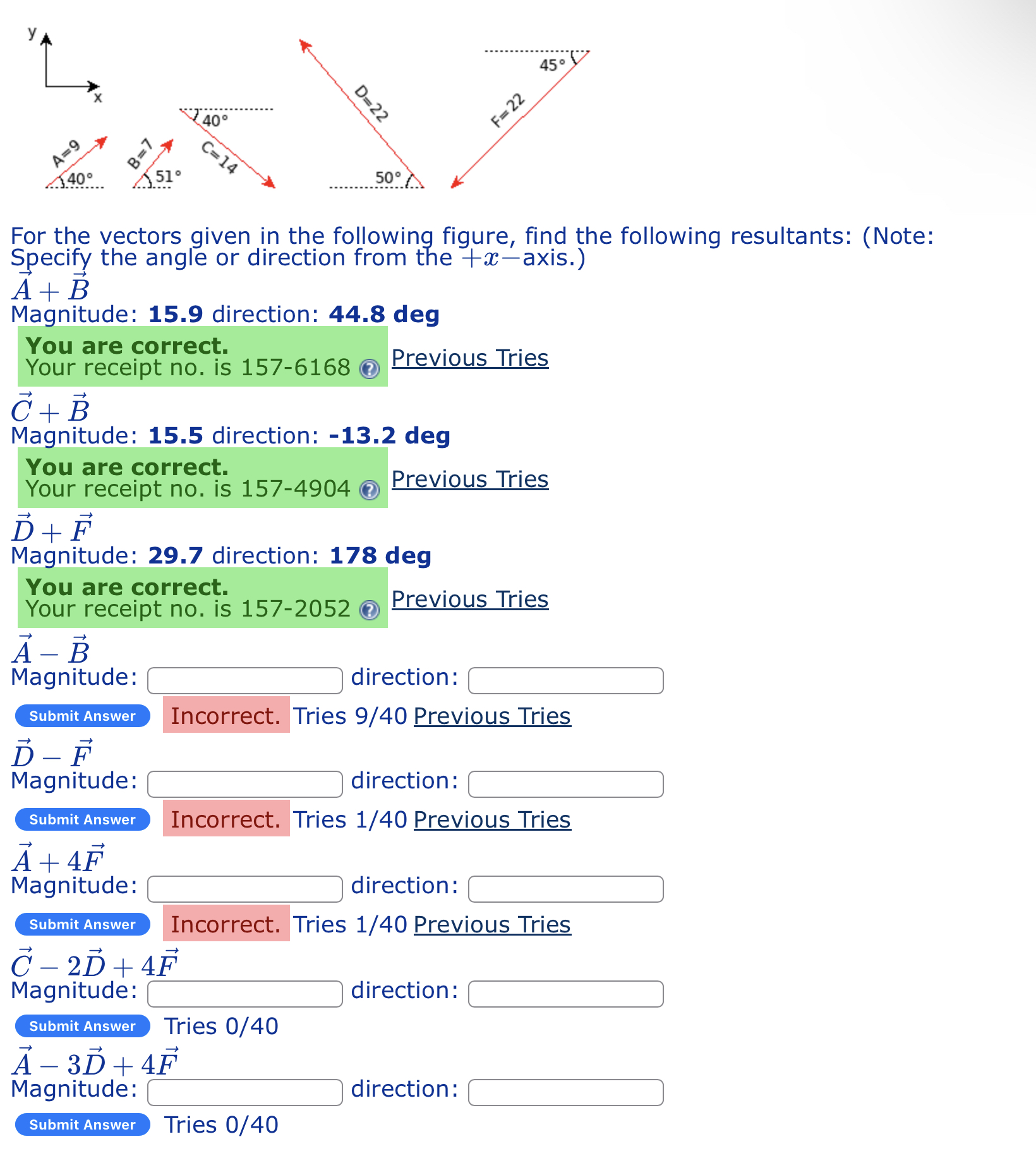 Solved For the vectors given in the following figure, find | Chegg.com
