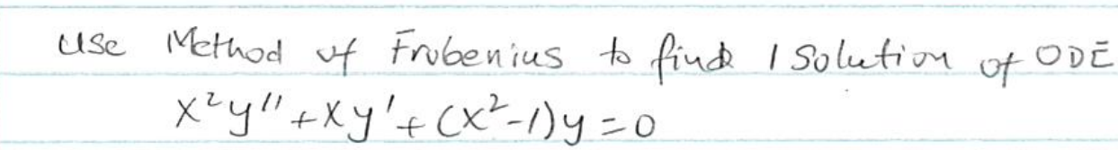 Solved Use the method of Frobenius to find 1 solution of the | Chegg.com