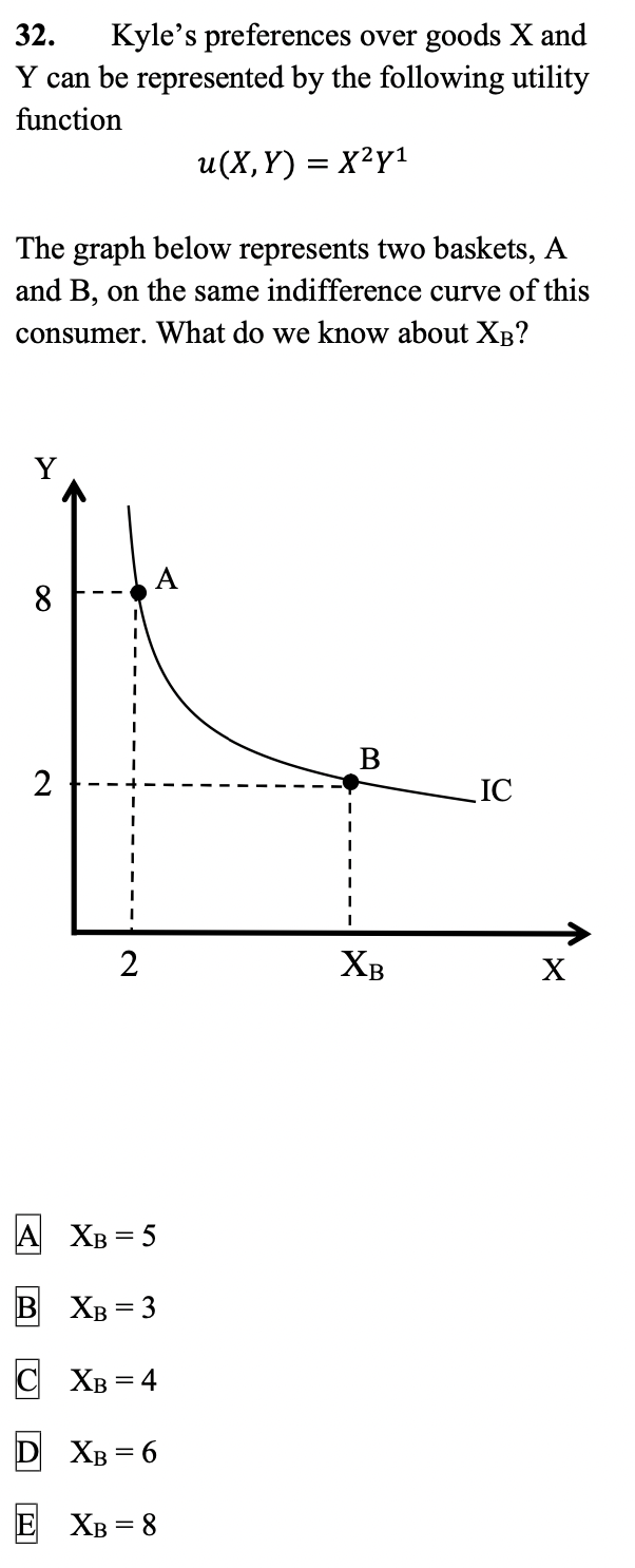 Solved 32. Kyle's preferences over goods X and Y can be | Chegg.com