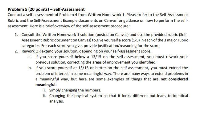 Solved Problem 5 ( 20 points) - Self-Assessment Conduct a | Chegg.com