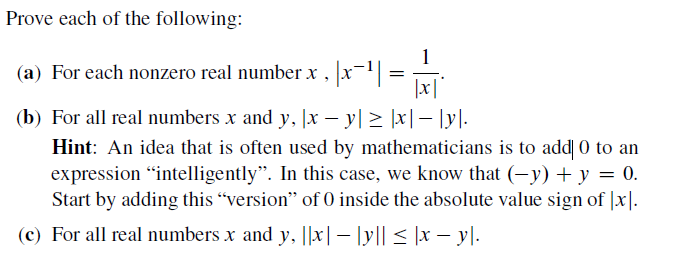Solved Prove each of the following: (a) For each nonzero | Chegg.com