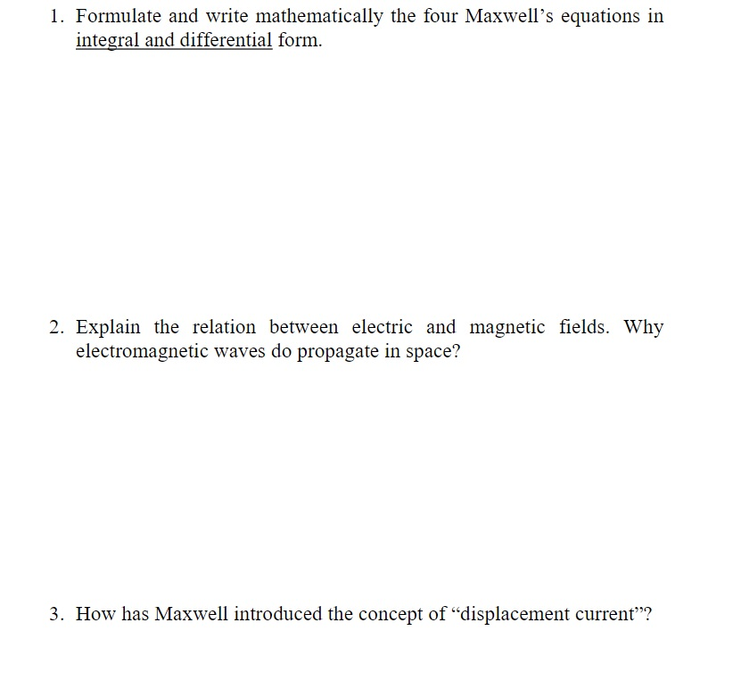 Solved 1. Formulate and write mathematically the four | Chegg.com