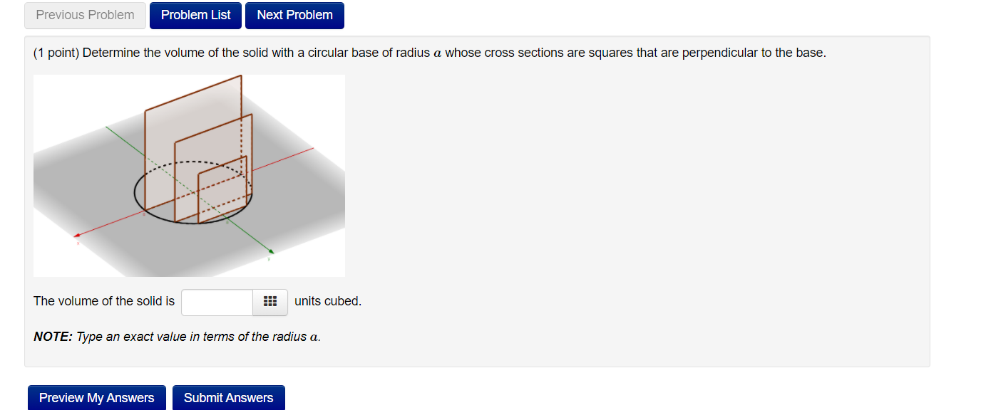 Solved Previous Problem Problem List Next Problem (1 point) | Chegg.com Solved Previous Problem Problem List Next Problem (1 point) | Chegg.com