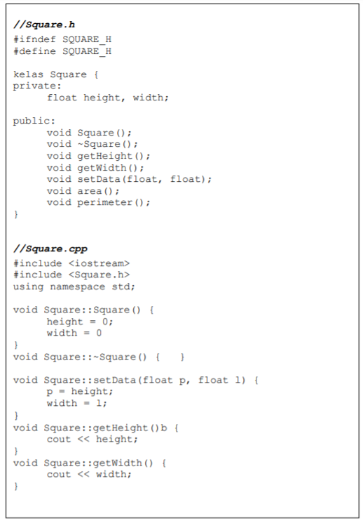 Solved Improve and correct the error inside the Square.h and | Chegg.com