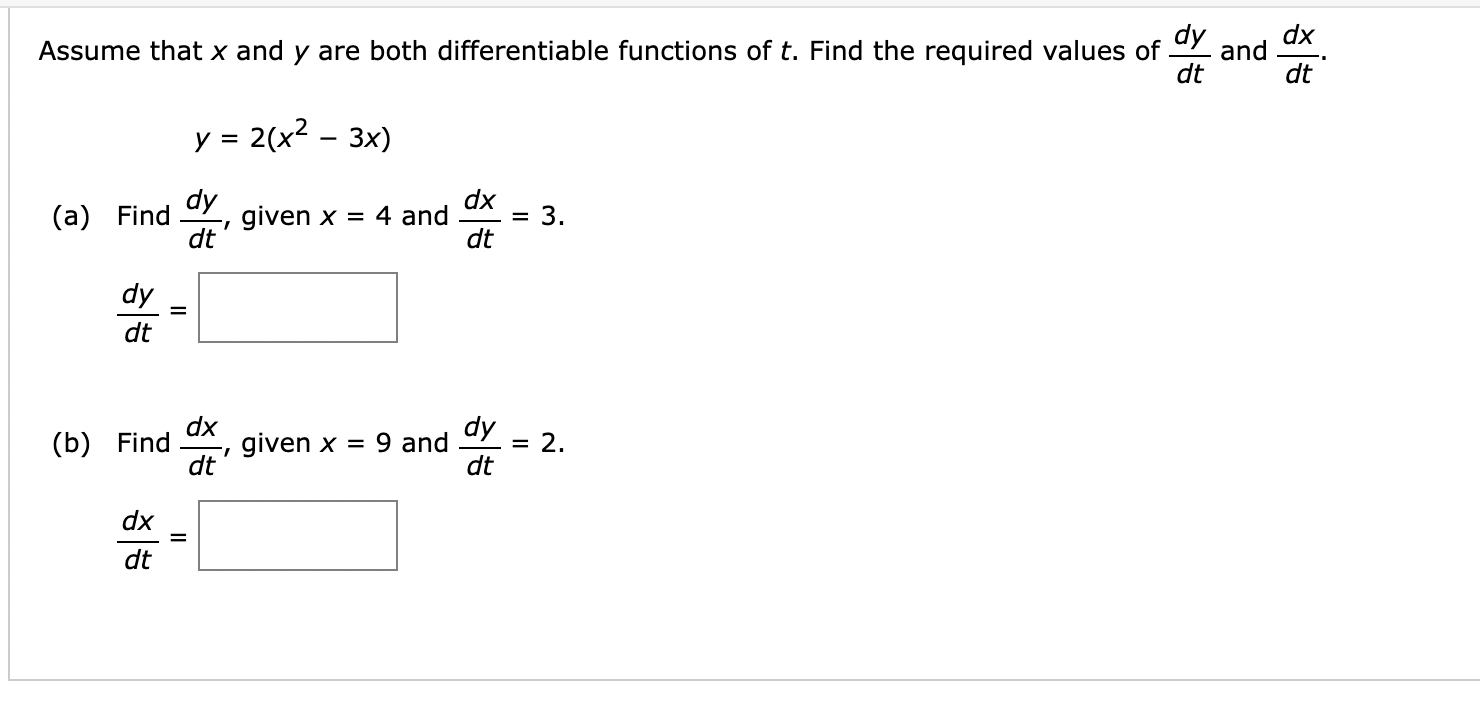 Solved Assume that x and y are both differentiable functions | Chegg.com