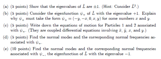 3. (30 points) Five identical particles each of mass | Chegg.com