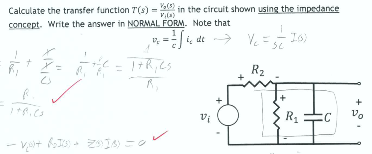 Solved Calculate the transfer function T(s) = in the circuit | Chegg.com