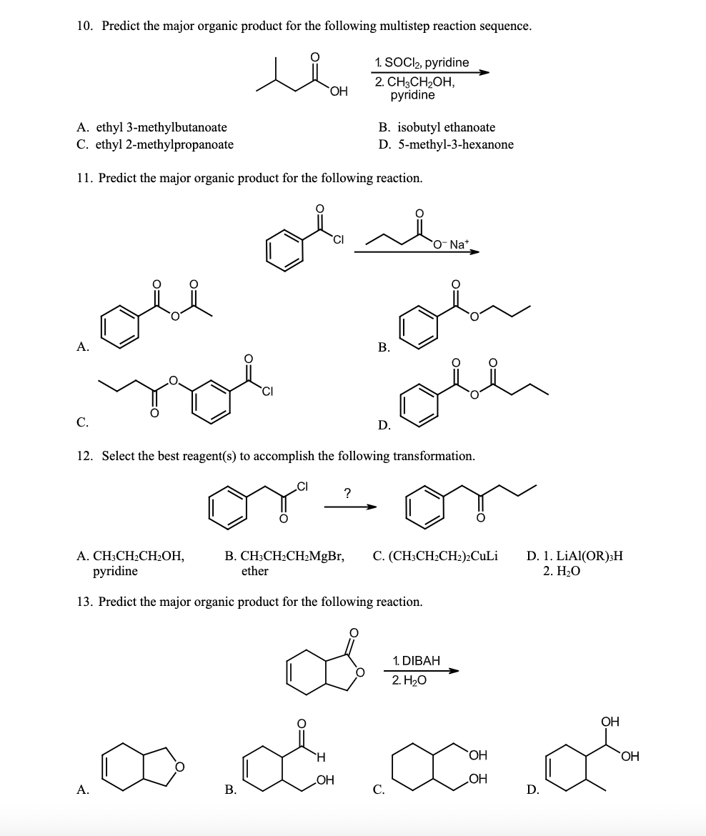 Solved 14. Predict the major organic product for the | Chegg.com