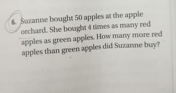 Solved 6. Suzanne bought 50 apples at the apple orchard. She | Chegg.com